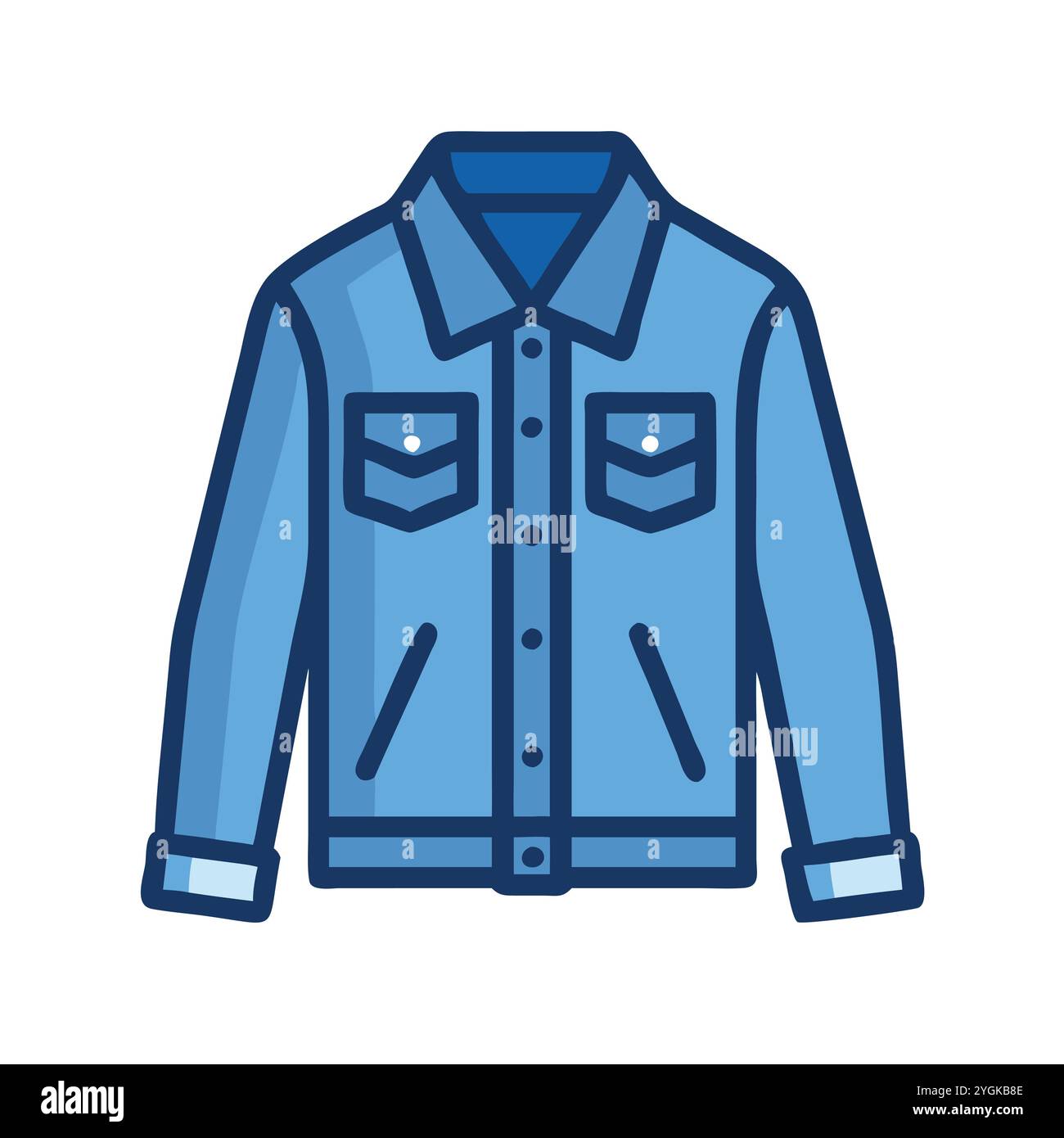 simple vector illustration of a denim jacket , in a simple and clean ...