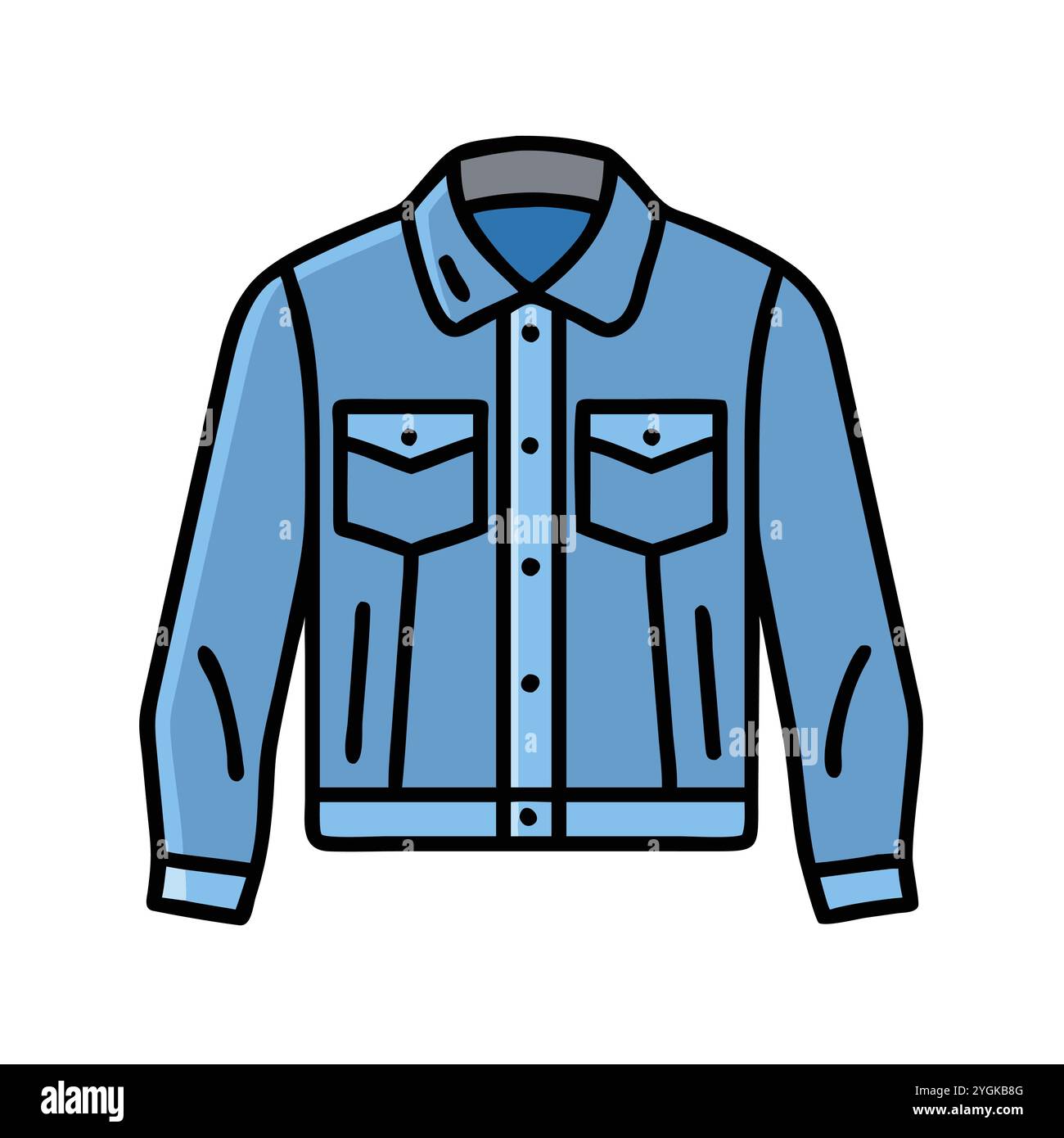 simple vector illustration of a denim jacket , in a simple and clean ...
