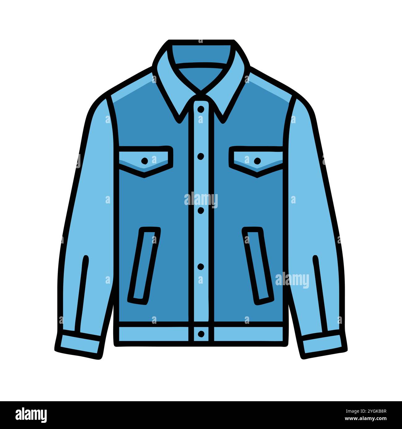 simple vector illustration of a denim jacket , in a simple and clean ...