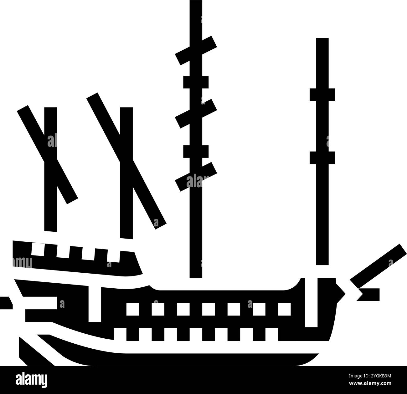 galleon ancient ship glyph icon vector illustration Stock Vector Image ...