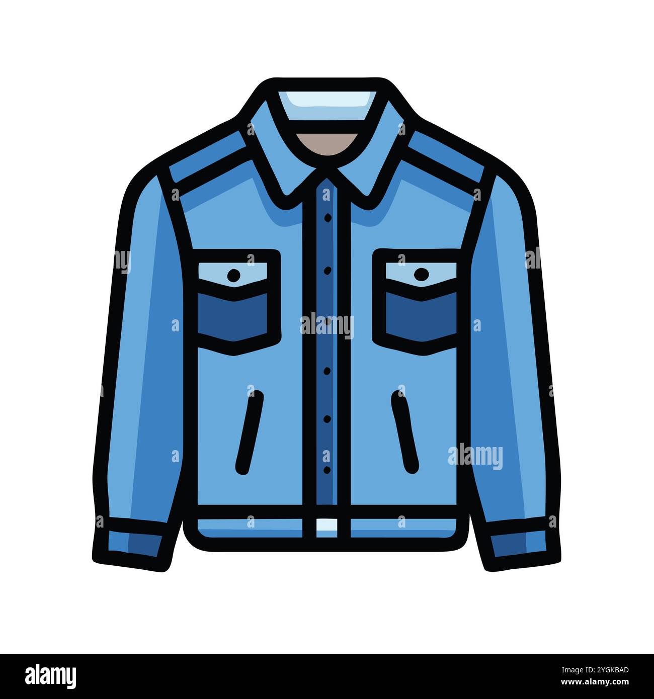 simple vector illustration of a denim jacket , in a simple and clean ...