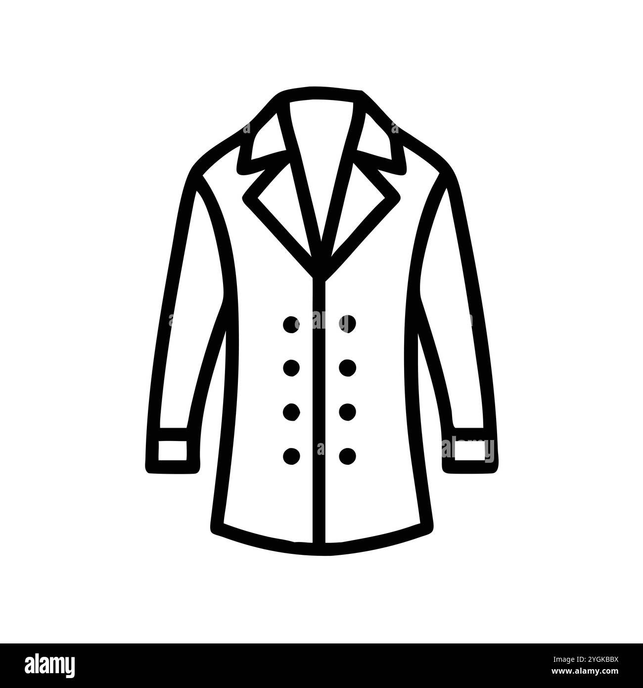 simple vector illustration of a double breasted coat , in a simple and ...