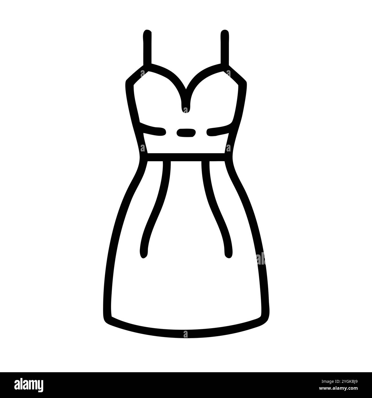 simple vector illustration of a empire waist dress , in a simple and ...