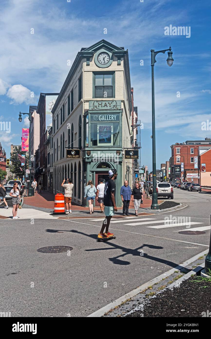 The Hay Gallery in the flatiron building, downtown Portland. Portland ...