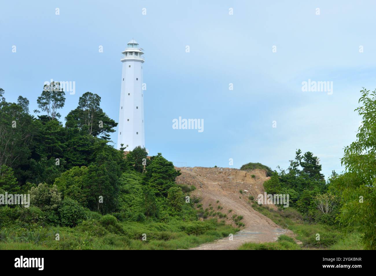 The white tower of the Tanjung Batu Tarakan lighthouse - Indonesia ...