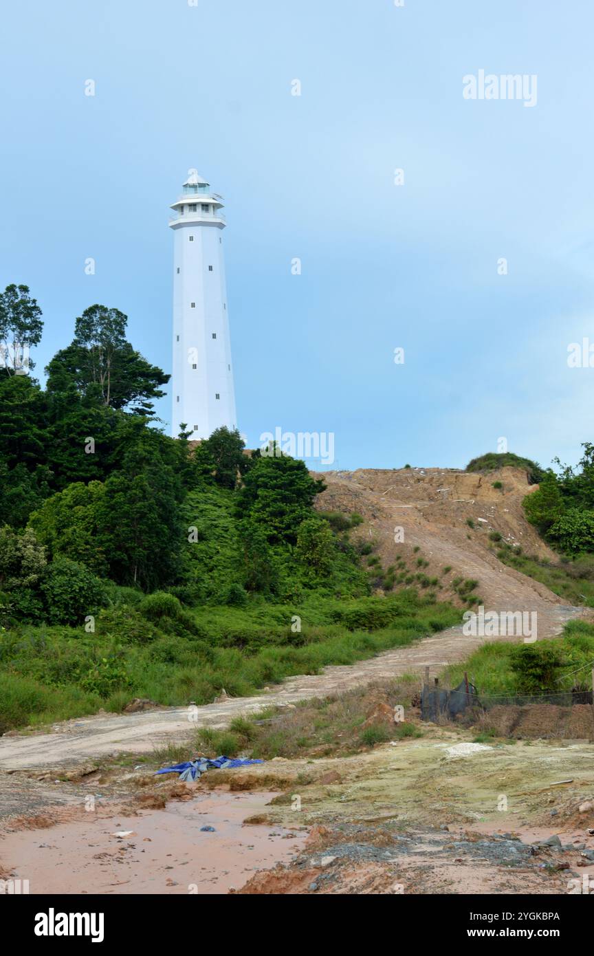 The white tower of the Tanjung Batu Tarakan lighthouse - Indonesia ...
