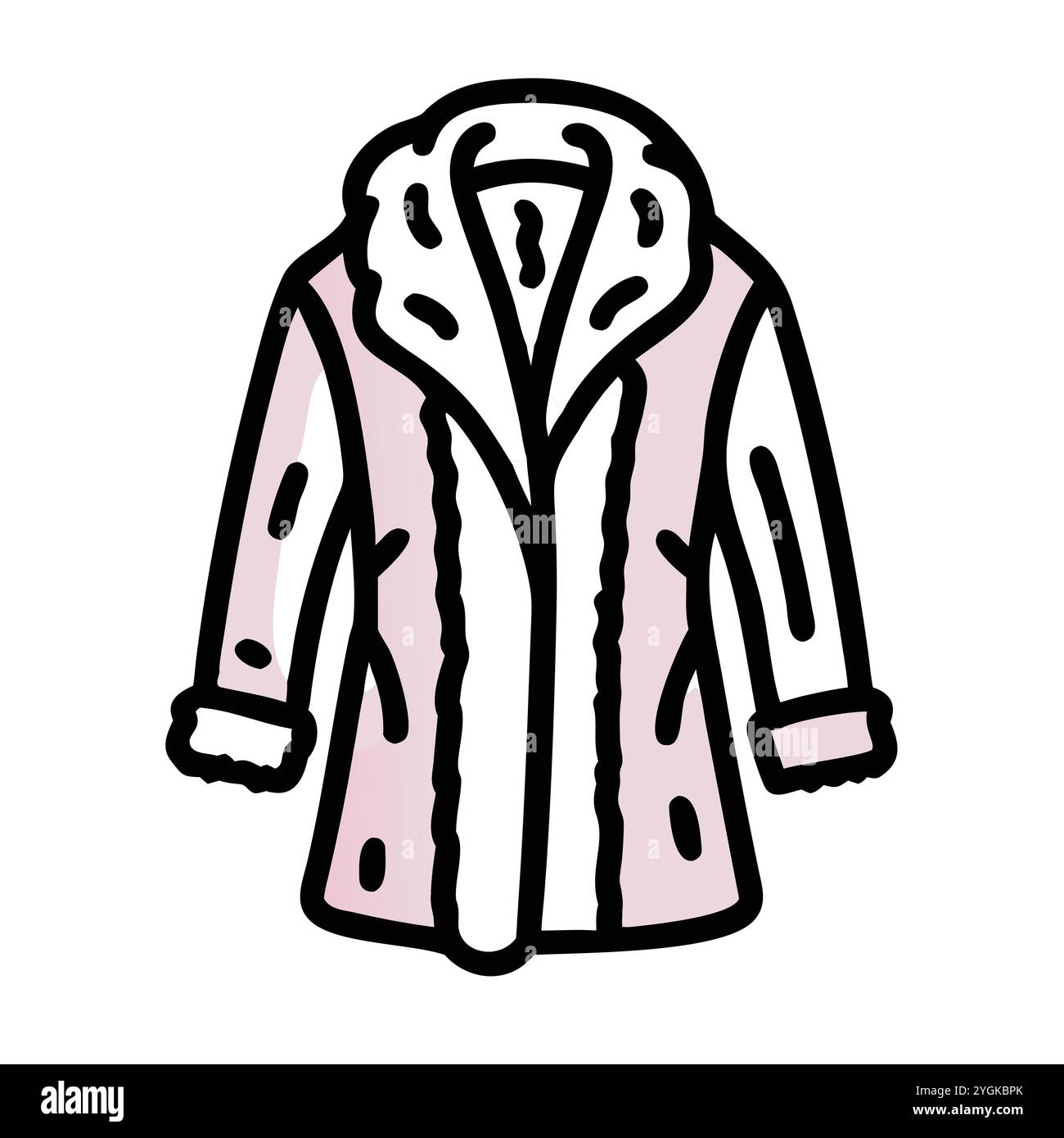 simple vector illustration of a faux fur coat , in a simple and clean ...