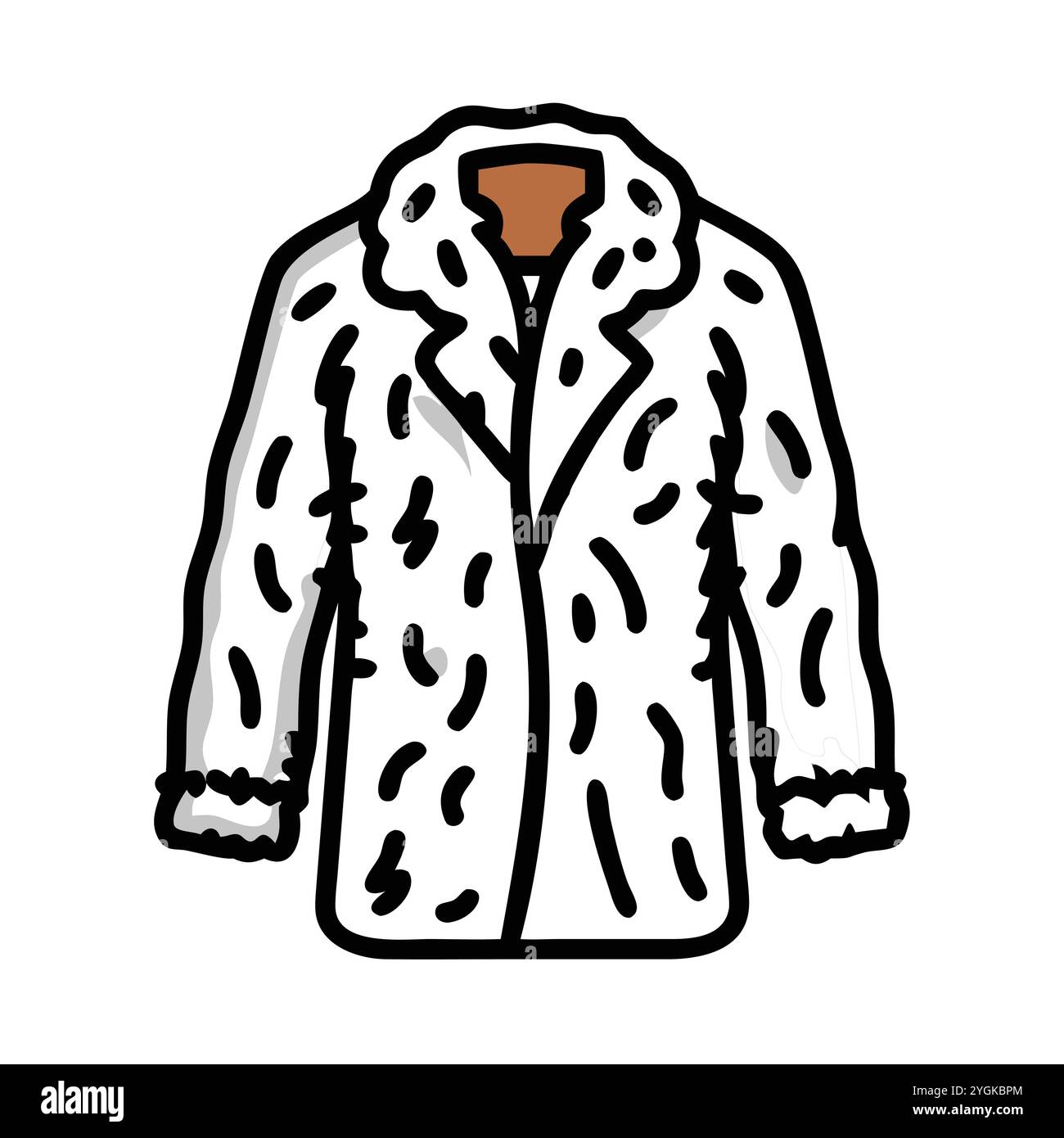 simple vector illustration of a faux fur coat , in a simple and clean ...