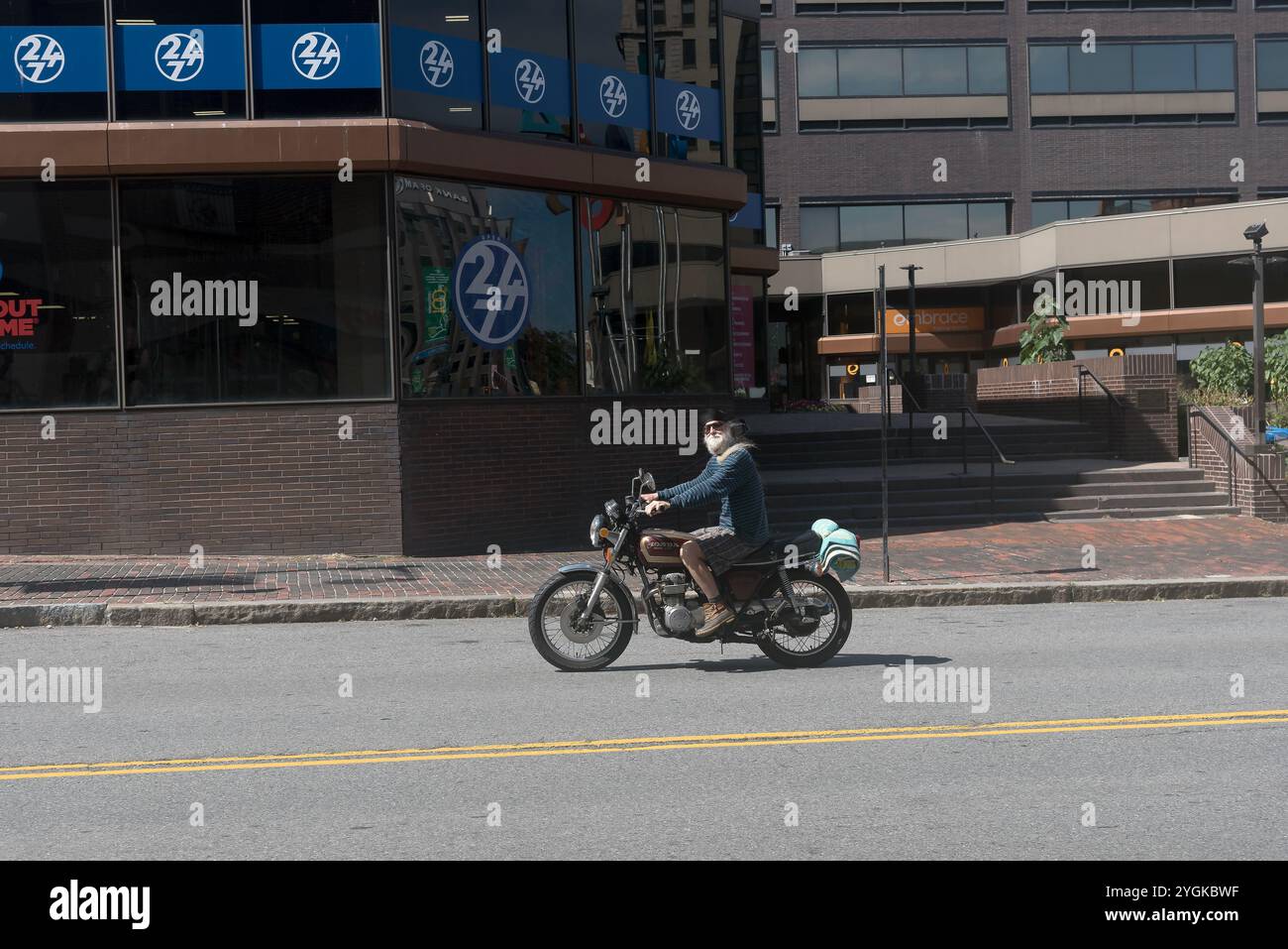 Elderly biker rides motorcycle hi-res stock photography and images - Alamy