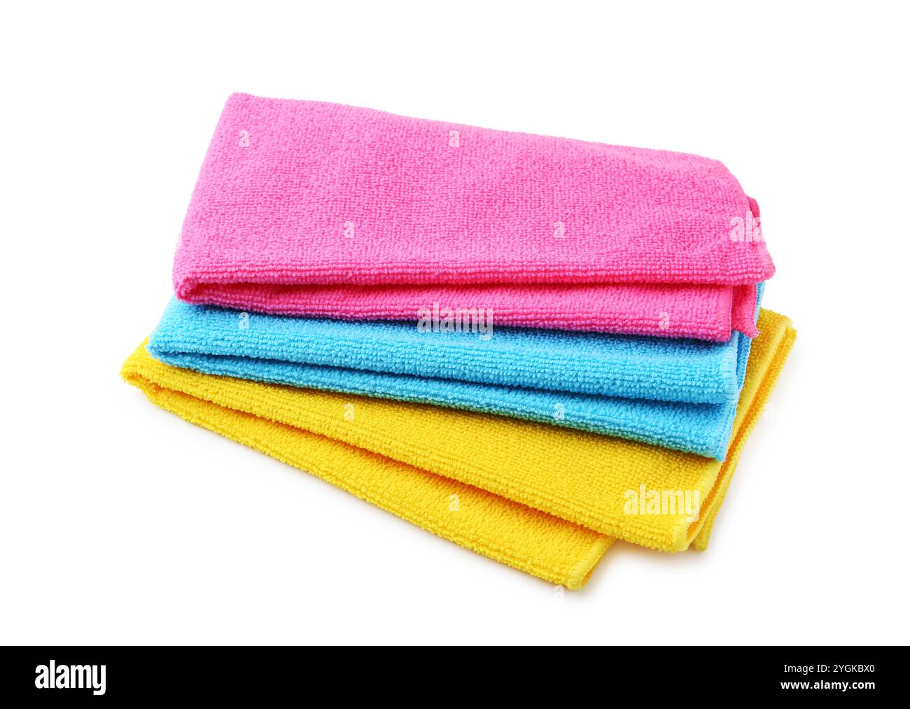 Stack of different microfiber cloths isolated on white Stock Photo - Alamy
