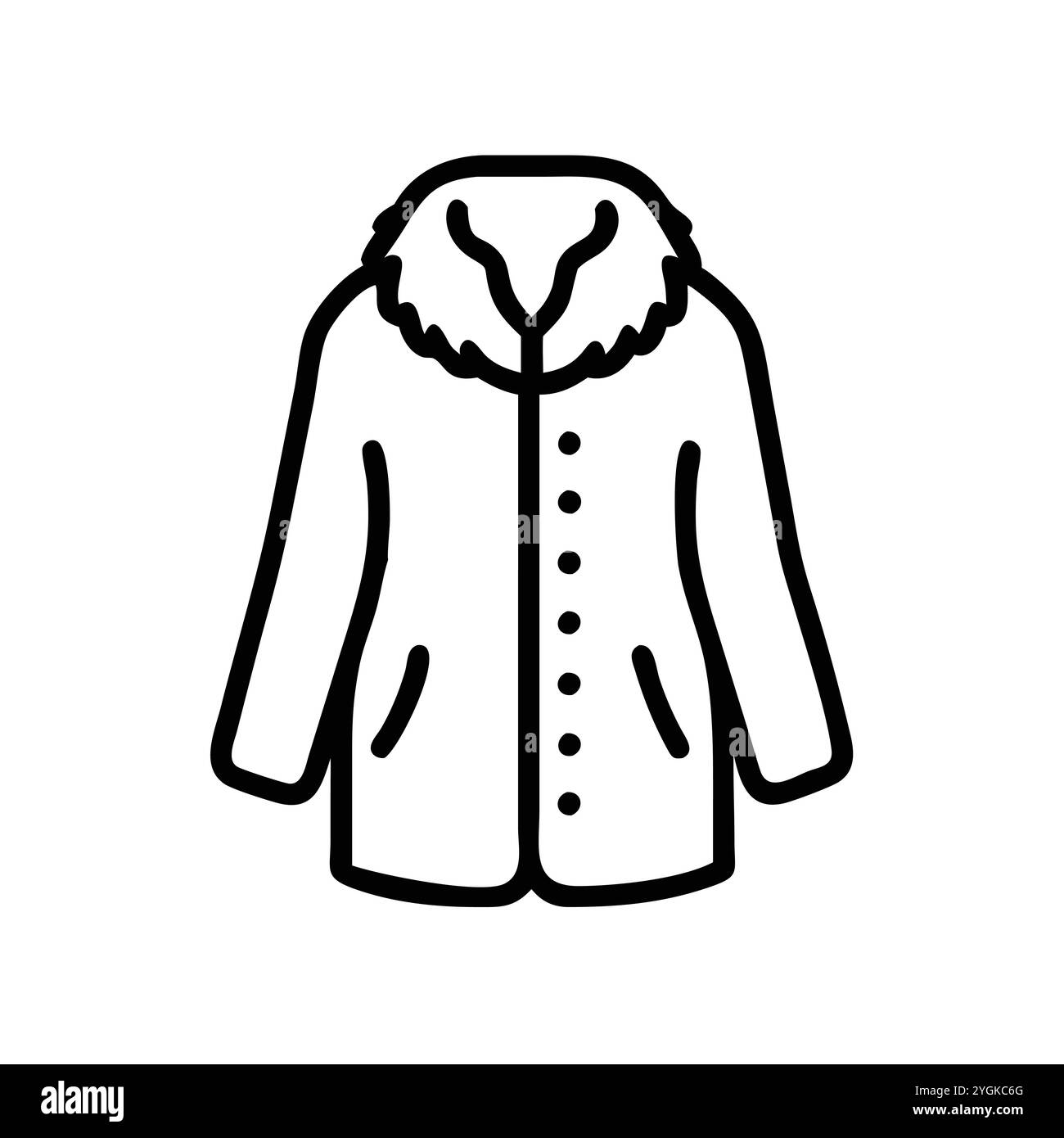 Faux fur coat illustration Black and White Stock Photos & Images - Alamy