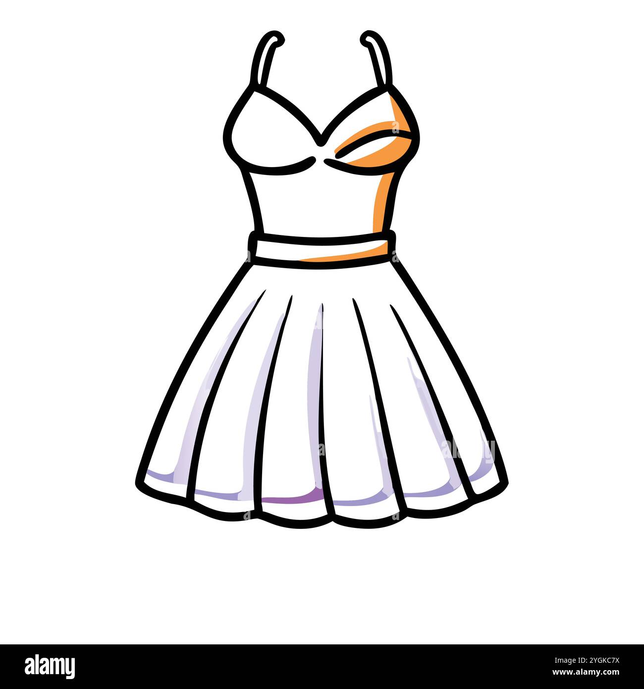 simple vector illustration of a halter dress , in a simple and clean ...