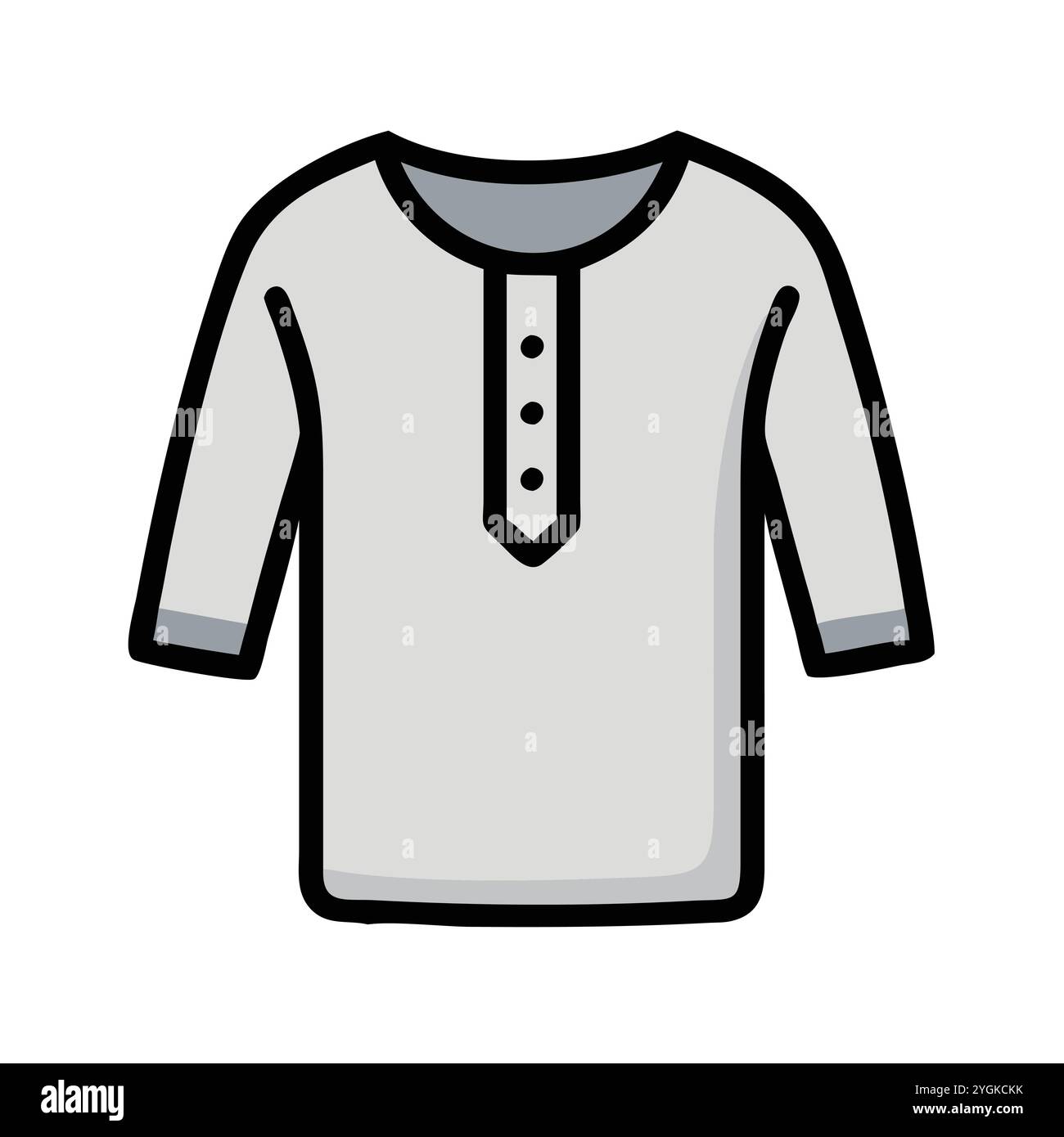 simple vector illustration of a henley shirt , in a simple and clean ...
