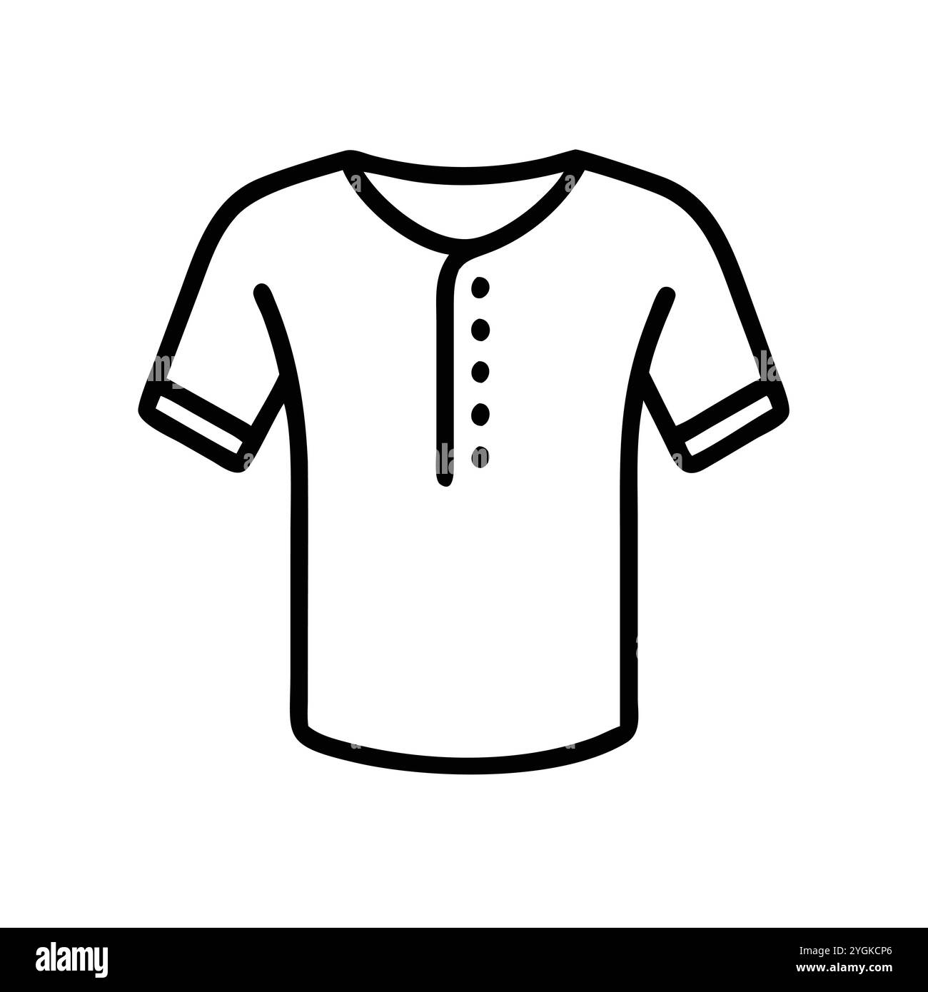 simple vector illustration of a henley shirt , in a simple and clean ...