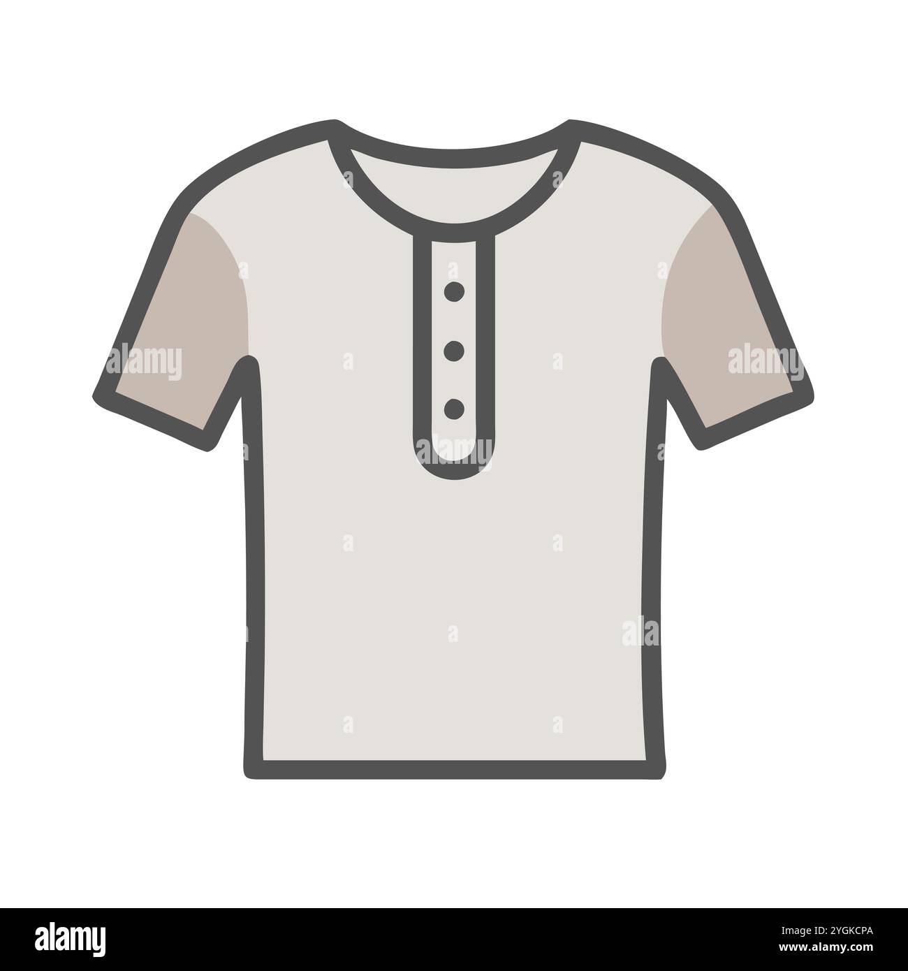 simple vector illustration of a henley shirt , in a simple and clean ...
