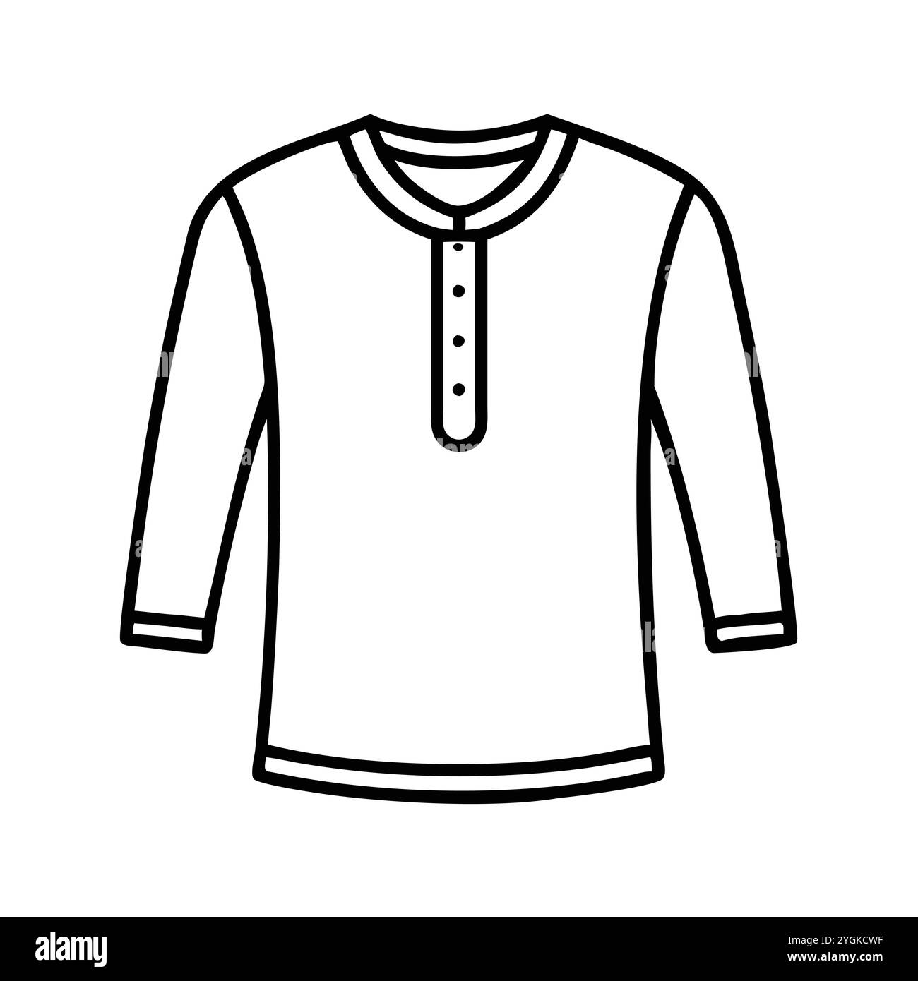 simple vector illustration of a henley shirt , in a simple and clean ...