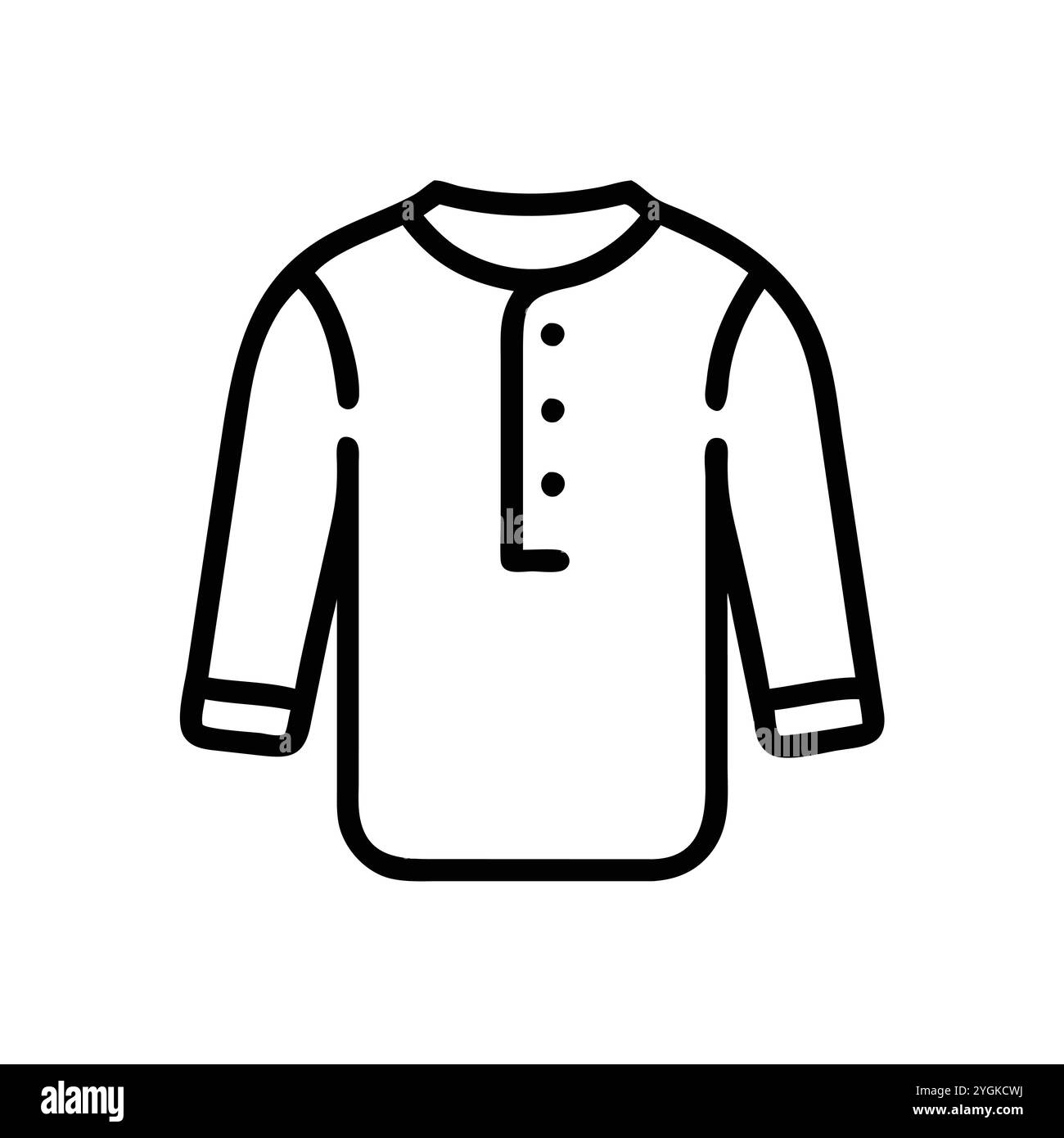simple vector illustration of a henley shirt , in a simple and clean ...