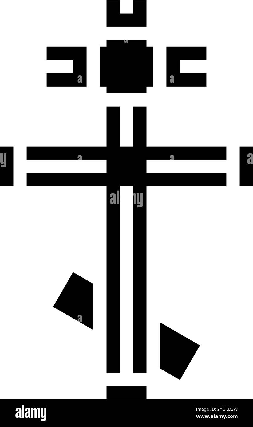 cross byzantine glyph icon vector illustration Stock Vector Image & Art ...