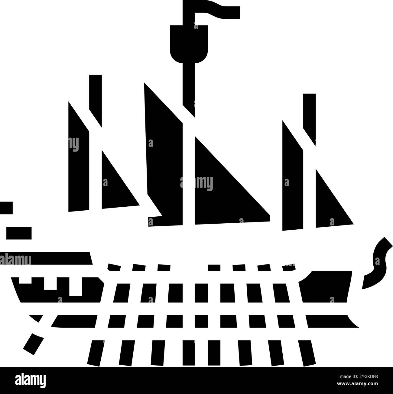 ship byzantine glyph icon vector illustration Stock Vector Image & Art ...