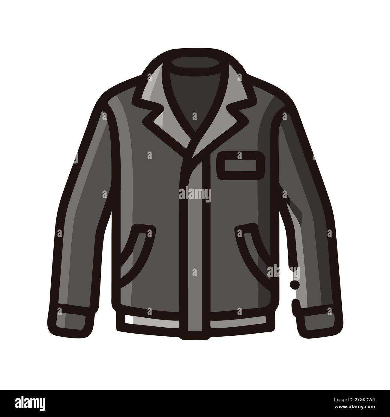 simple vector illustration of a leather jacket , in a simple and clean ...