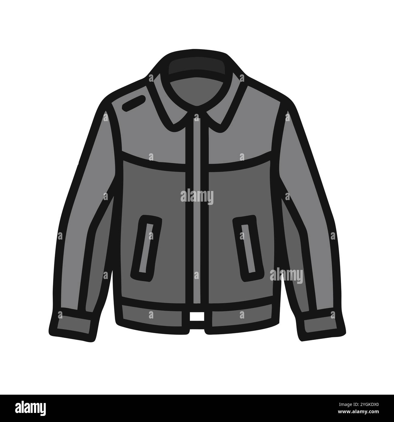 simple vector illustration of a leather jacket , in a simple and clean ...