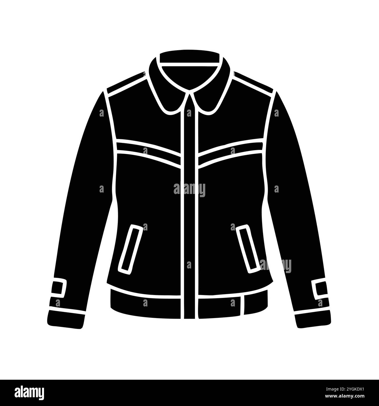 simple vector illustration of a leather jacket , in a simple and clean ...