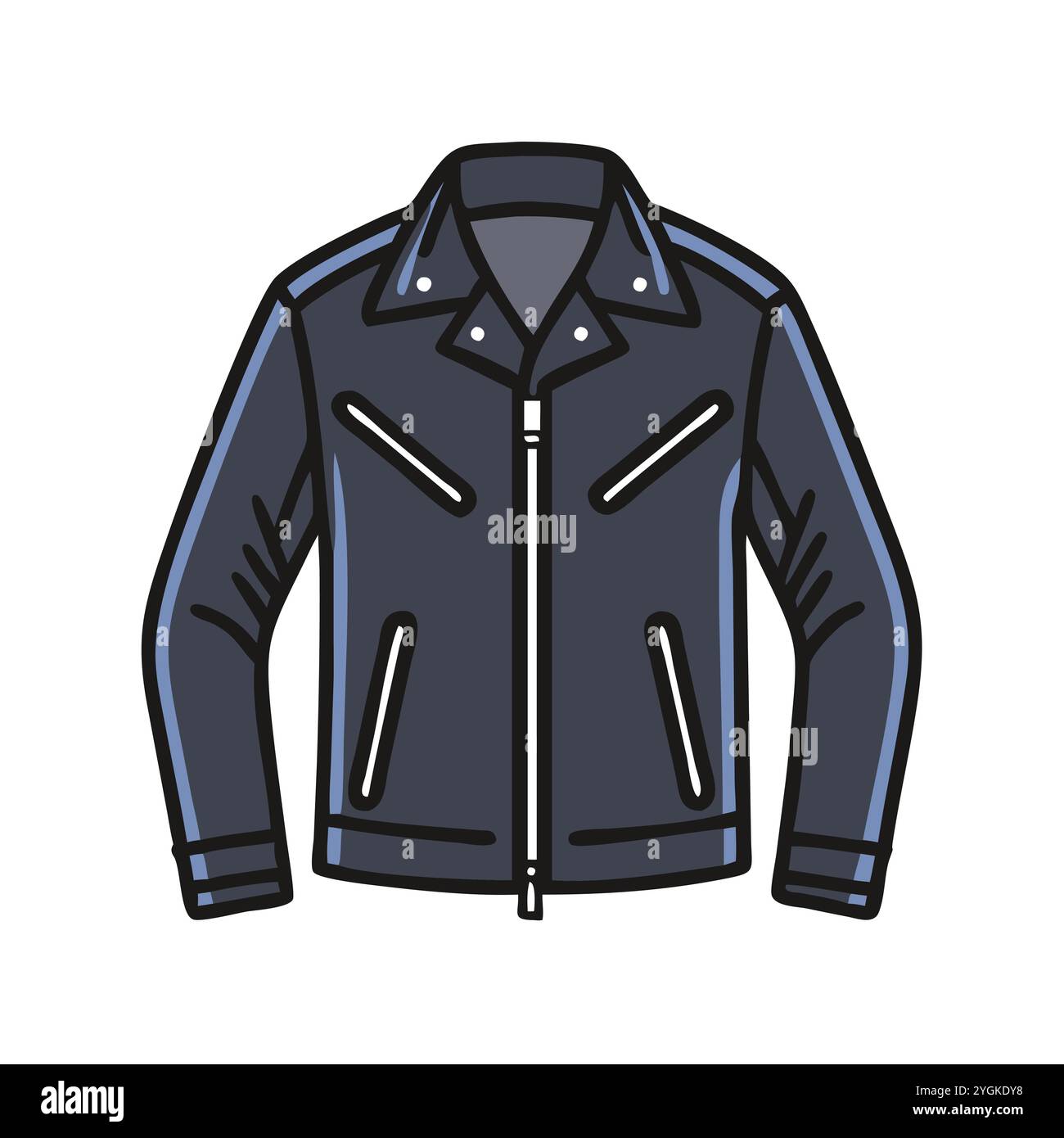simple vector illustration of a leather jacket , in a simple and clean ...