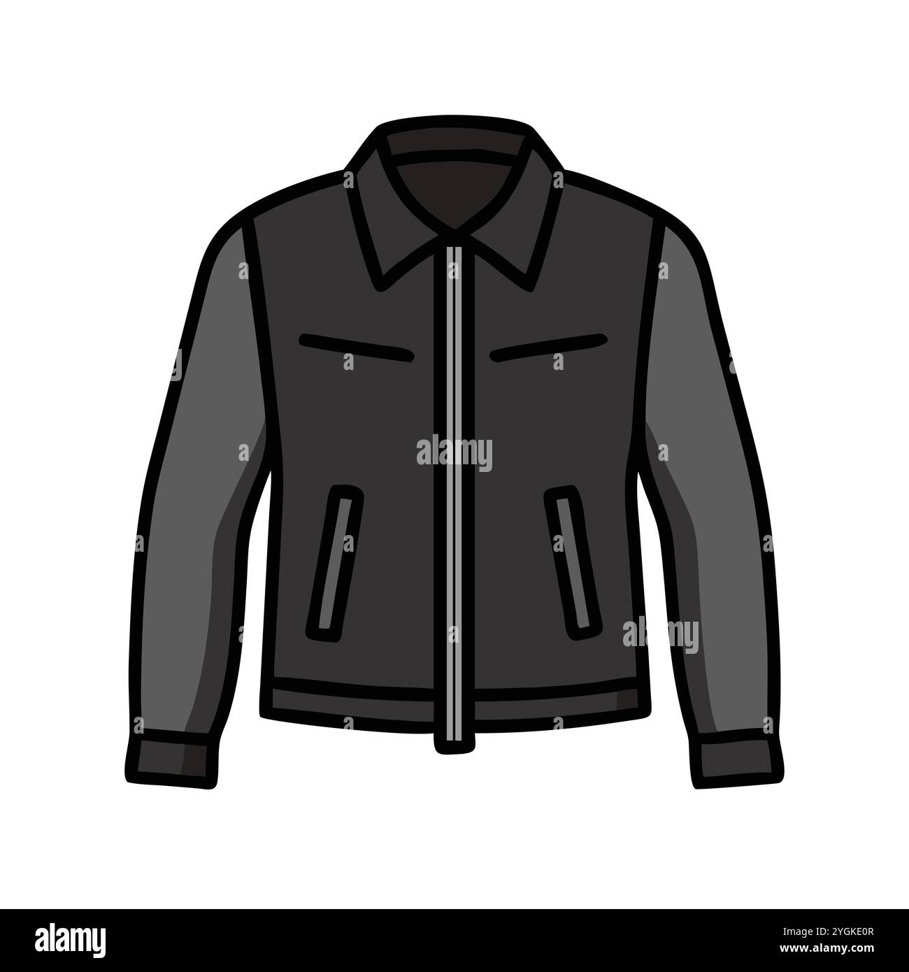 simple vector illustration of a leather jacket , in a simple and clean ...