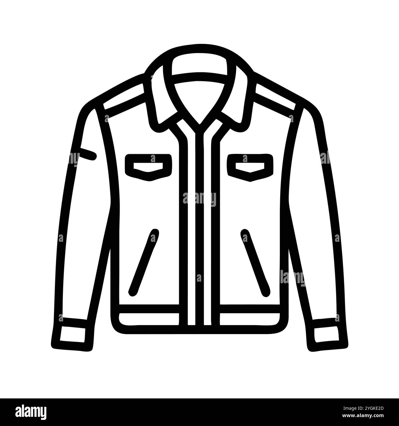 simple vector illustration of a leather jacket , in a simple and clean ...