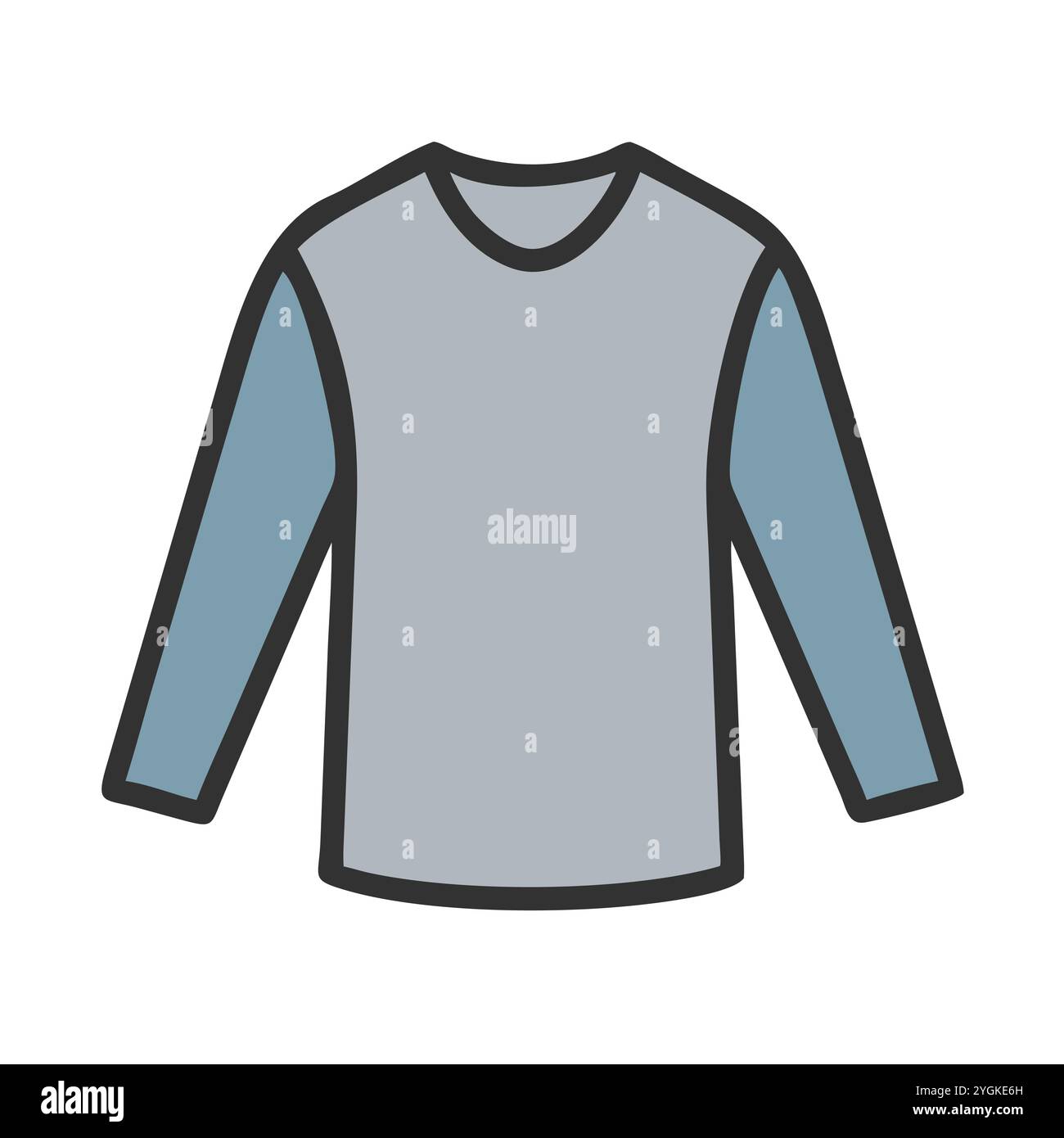simple vector illustration of a long sleeve shirt , in a simple and ...