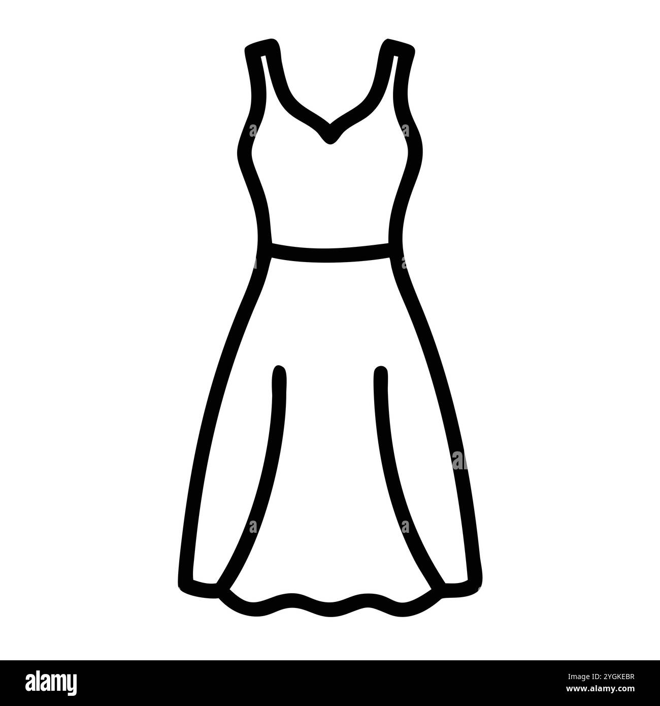 simple vector illustration of a maxi dress , in a simple and clean ...