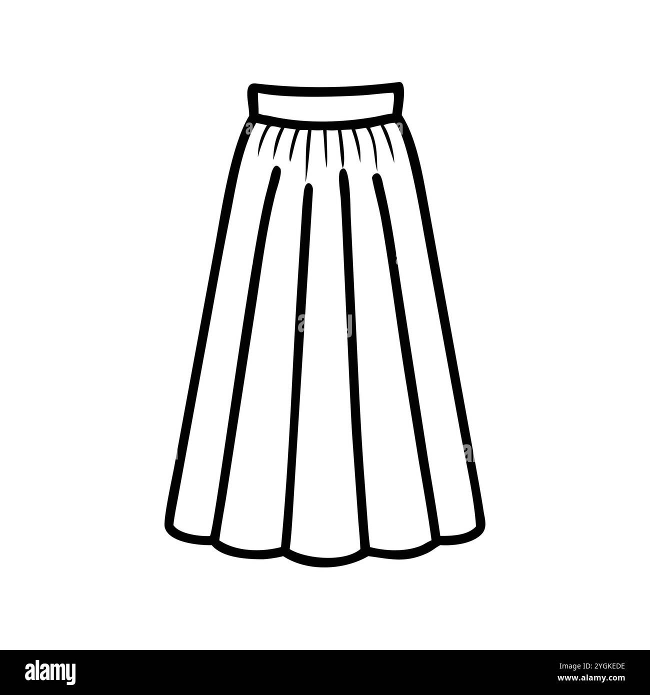 simple vector illustration of a maxi skirt , in a simple and clean ...