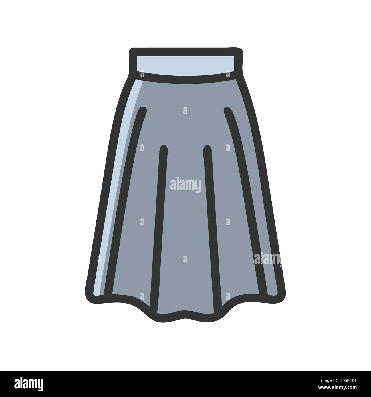 simple vector illustration of a maxi skirt , in a simple and clean ...