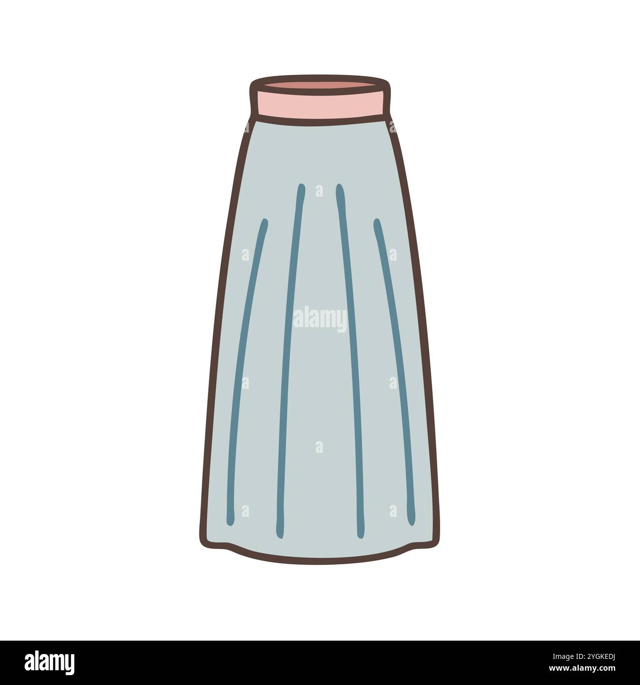 simple vector illustration of a maxi skirt , in a simple and clean ...
