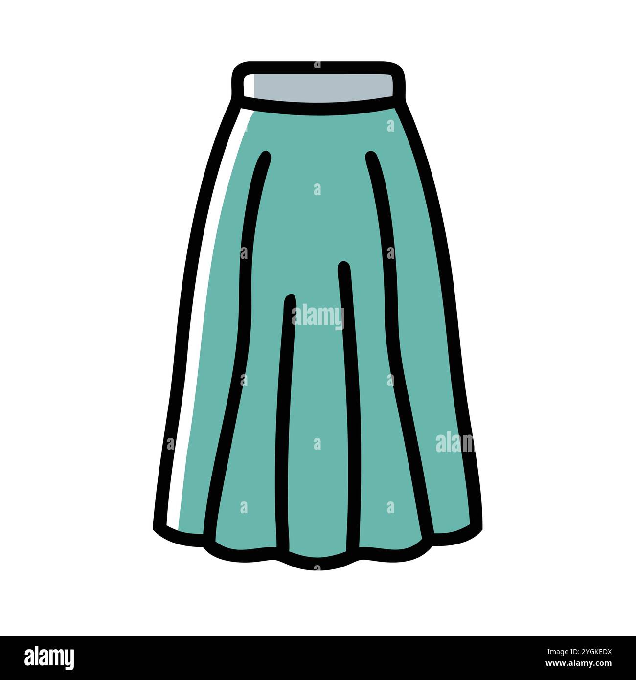 simple vector illustration of a maxi skirt , in a simple and clean ...