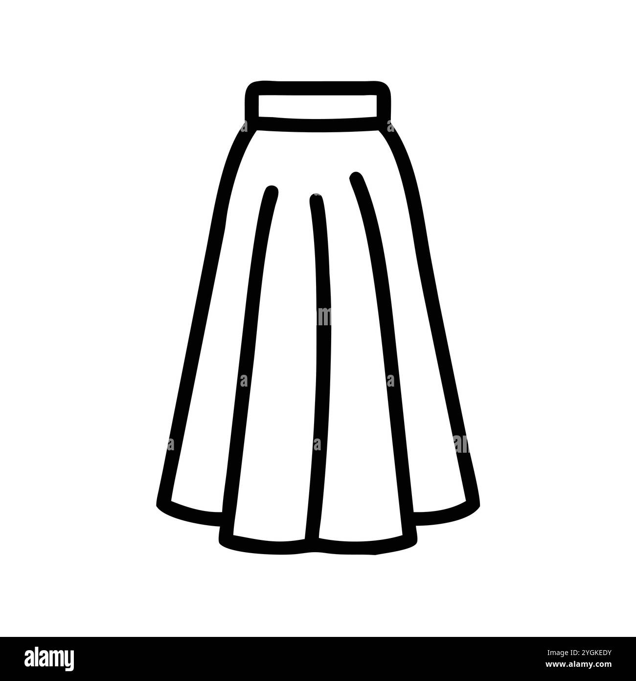 simple vector illustration of a maxi skirt , in a simple and clean ...