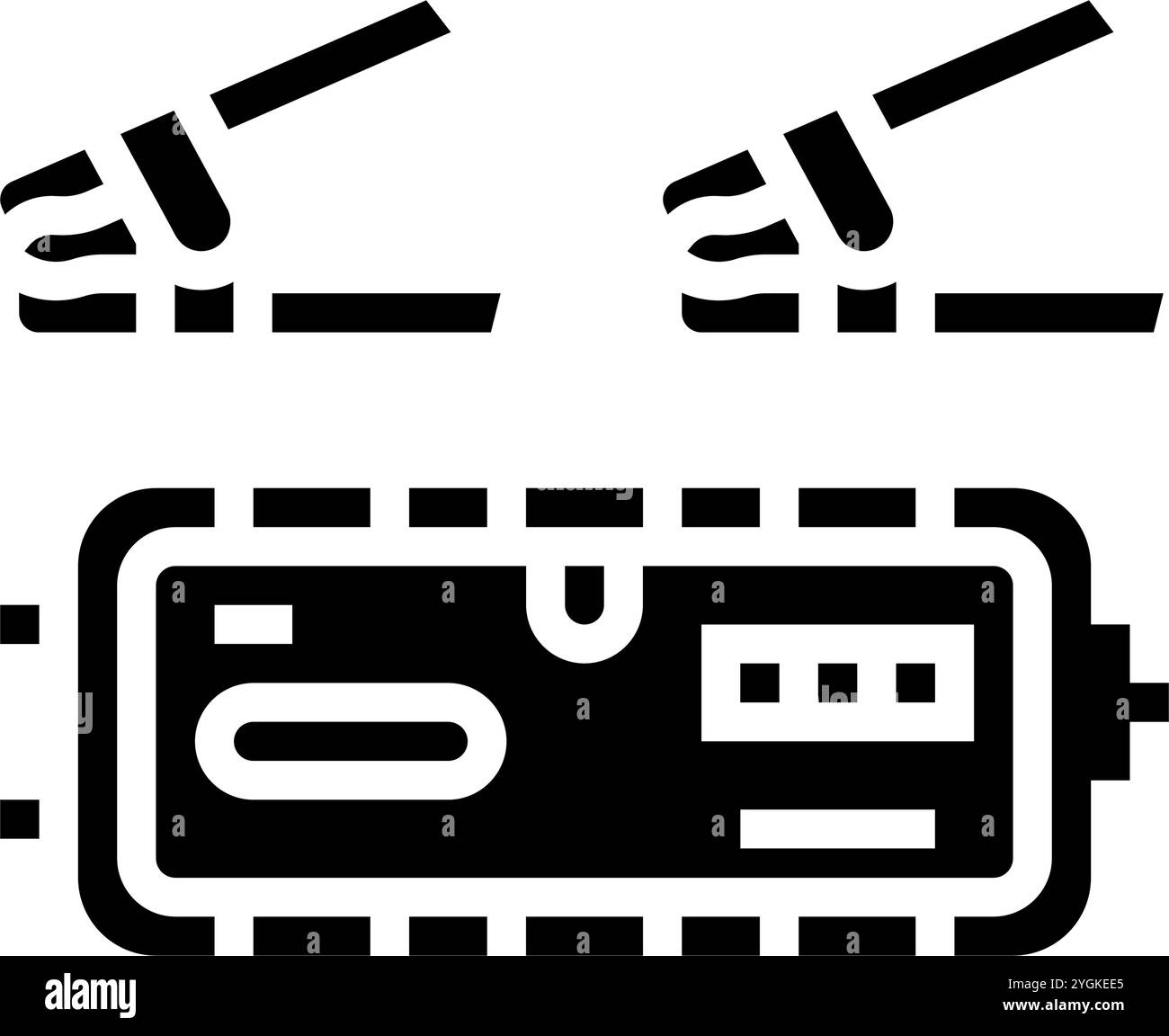 jump starter kit accessory glyph icon vector illustration Stock Vector ...