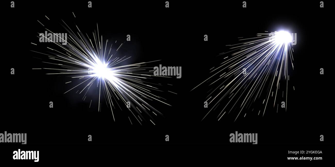 Realistic welding sparks, metal sparkles from the welding machine Stock ...