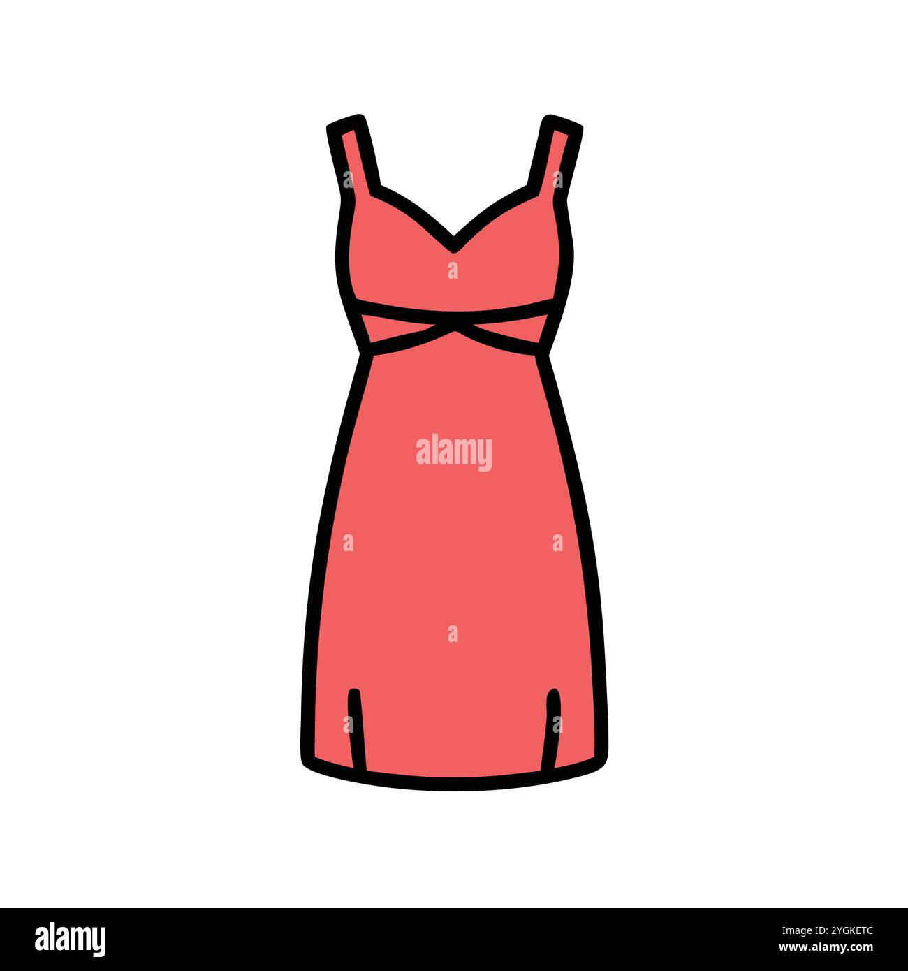 simple vector illustration of a midi dress , in a simple and clean ...