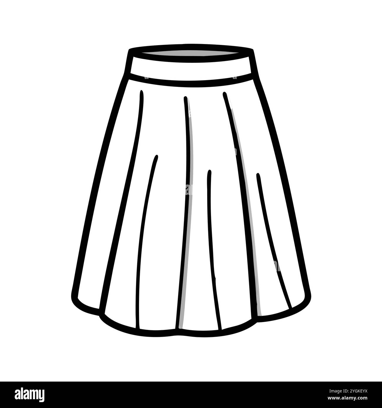 simple vector illustration of a midi skirt , in a simple and clean ...