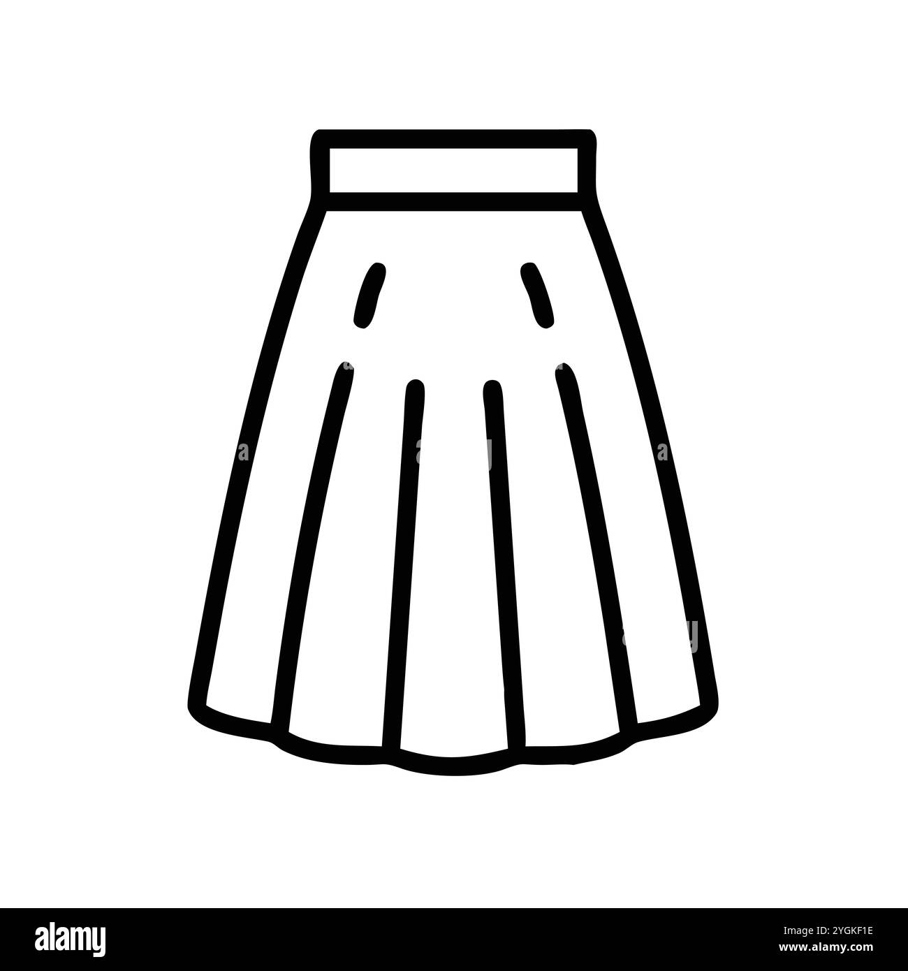 simple vector illustration of a midi skirt , in a simple and clean ...