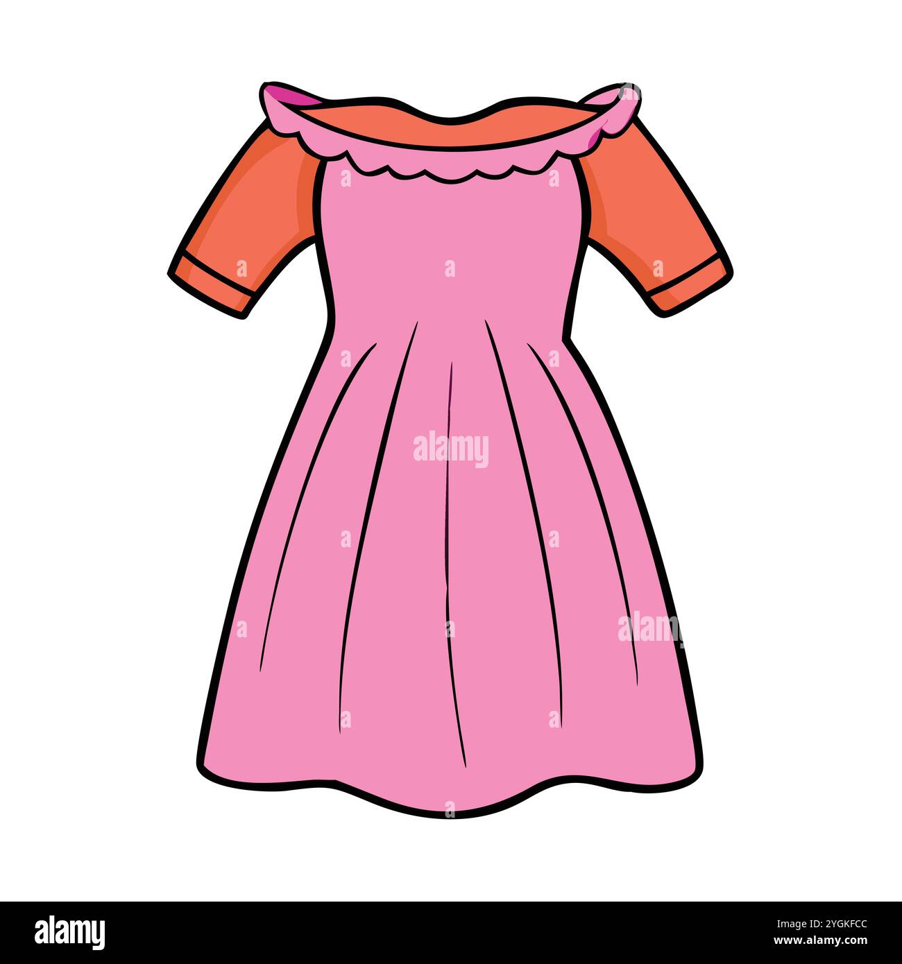 simple vector illustration of a off shoulder dress , in a simple and ...