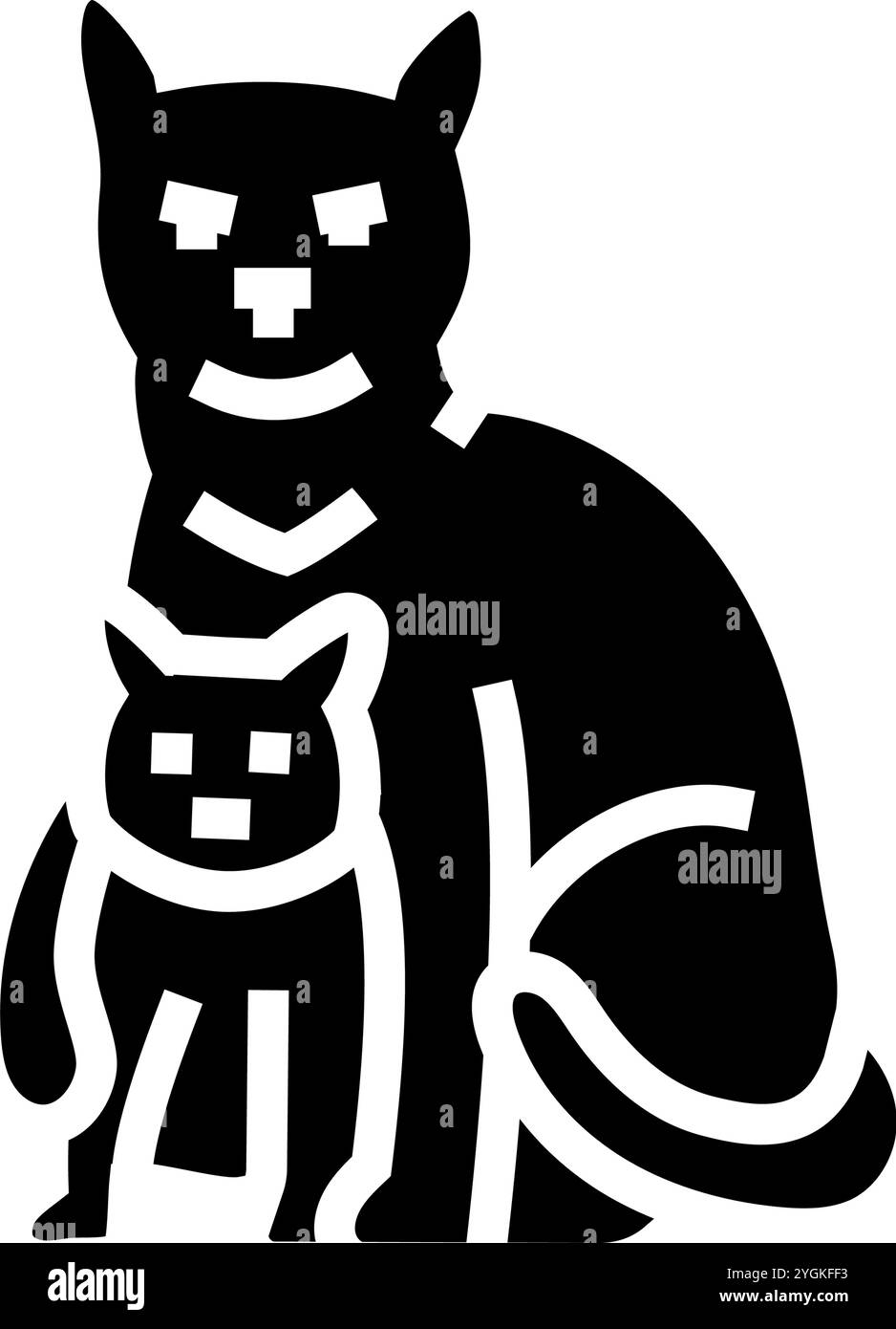 kitten mother cat breeding glyph icon vector illustration Stock Vector ...