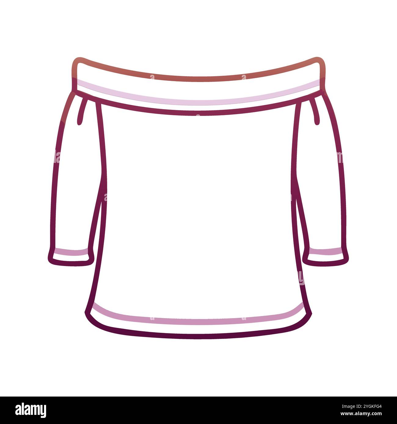 simple vector illustration of a off shoulder top , in a simple and ...