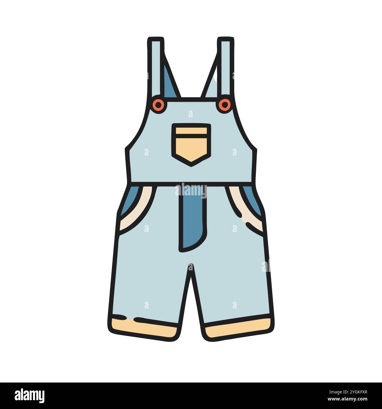 simple vector illustration of a overalls , in a simple and clean style ...