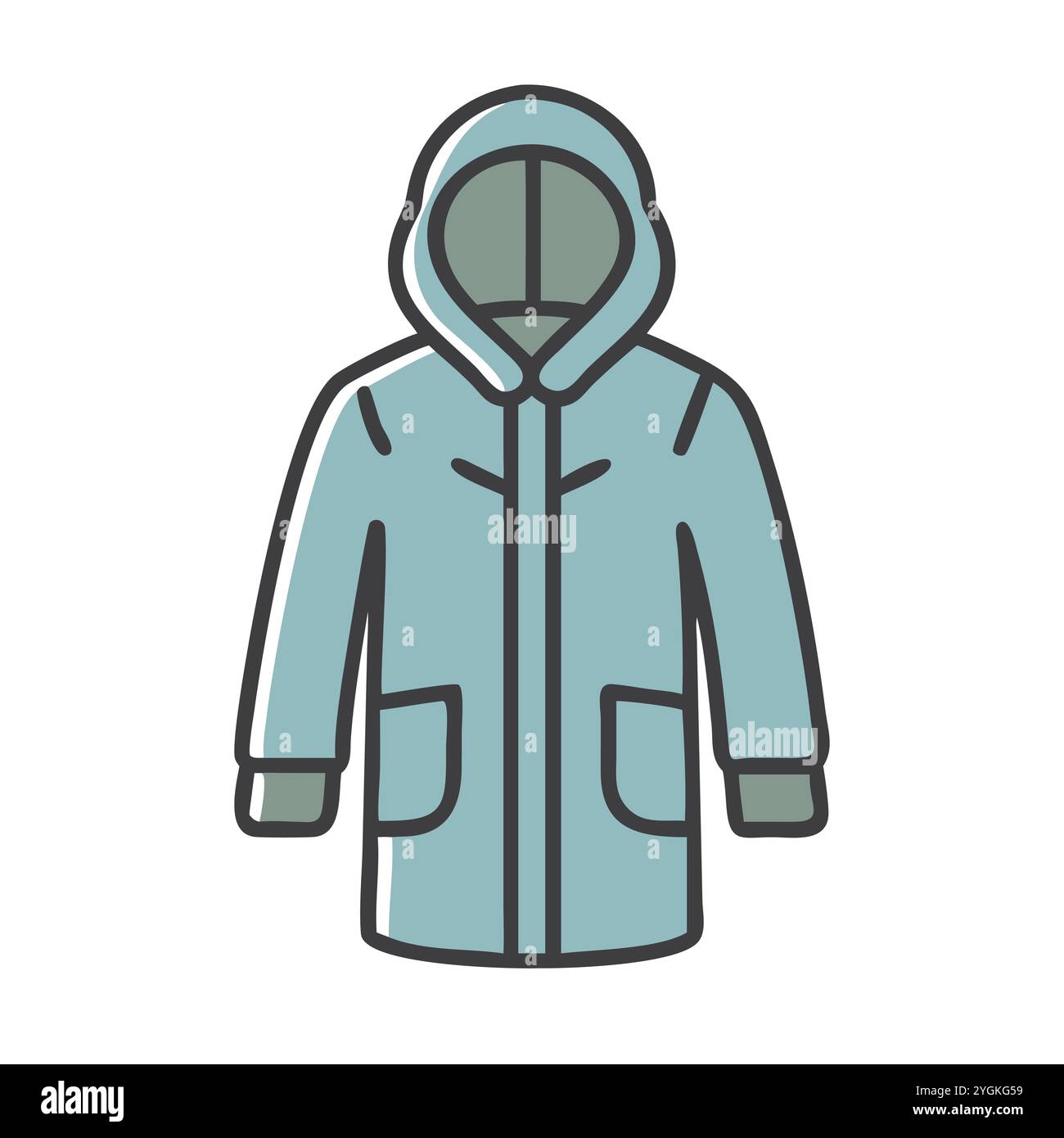 simple vector illustration of a parka , in a simple and clean style ...