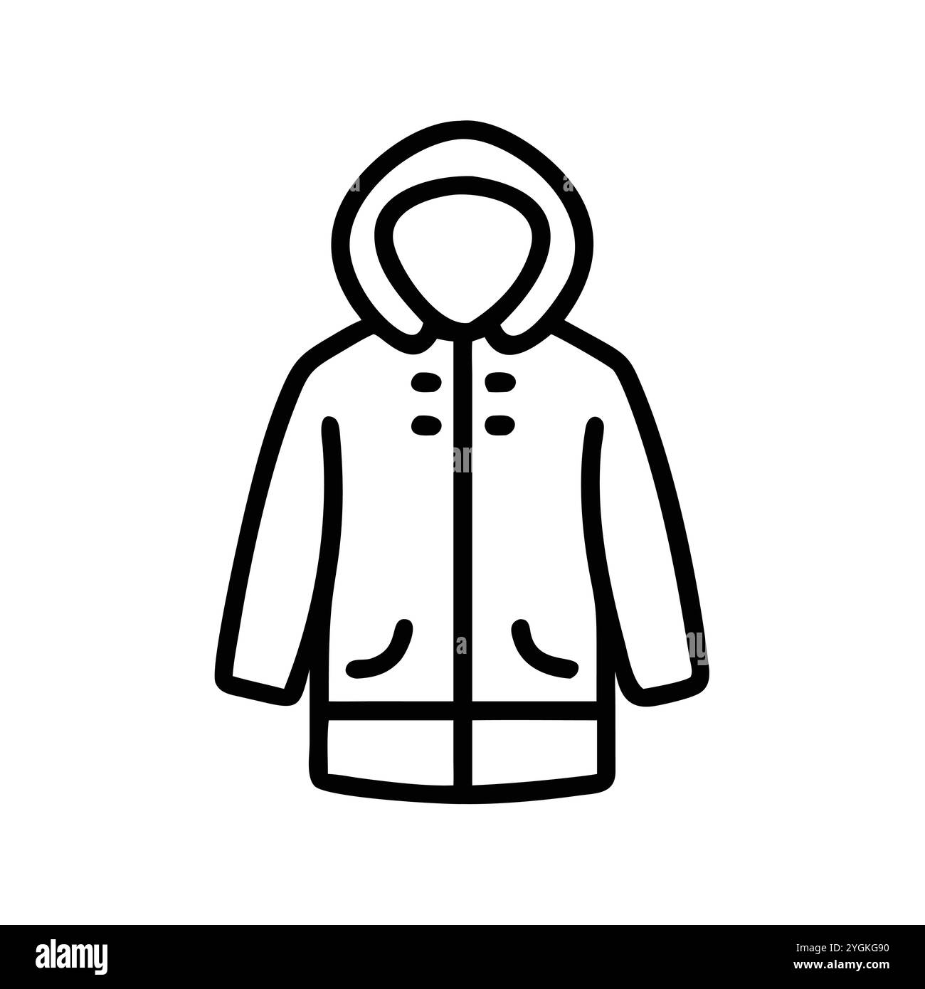 simple vector illustration of a parka , in a simple and clean style ...