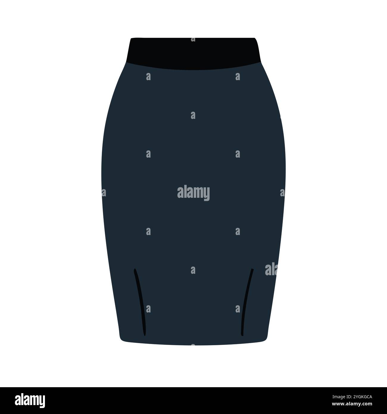 simple vector illustration of a pencil skirt , in a simple and clean ...