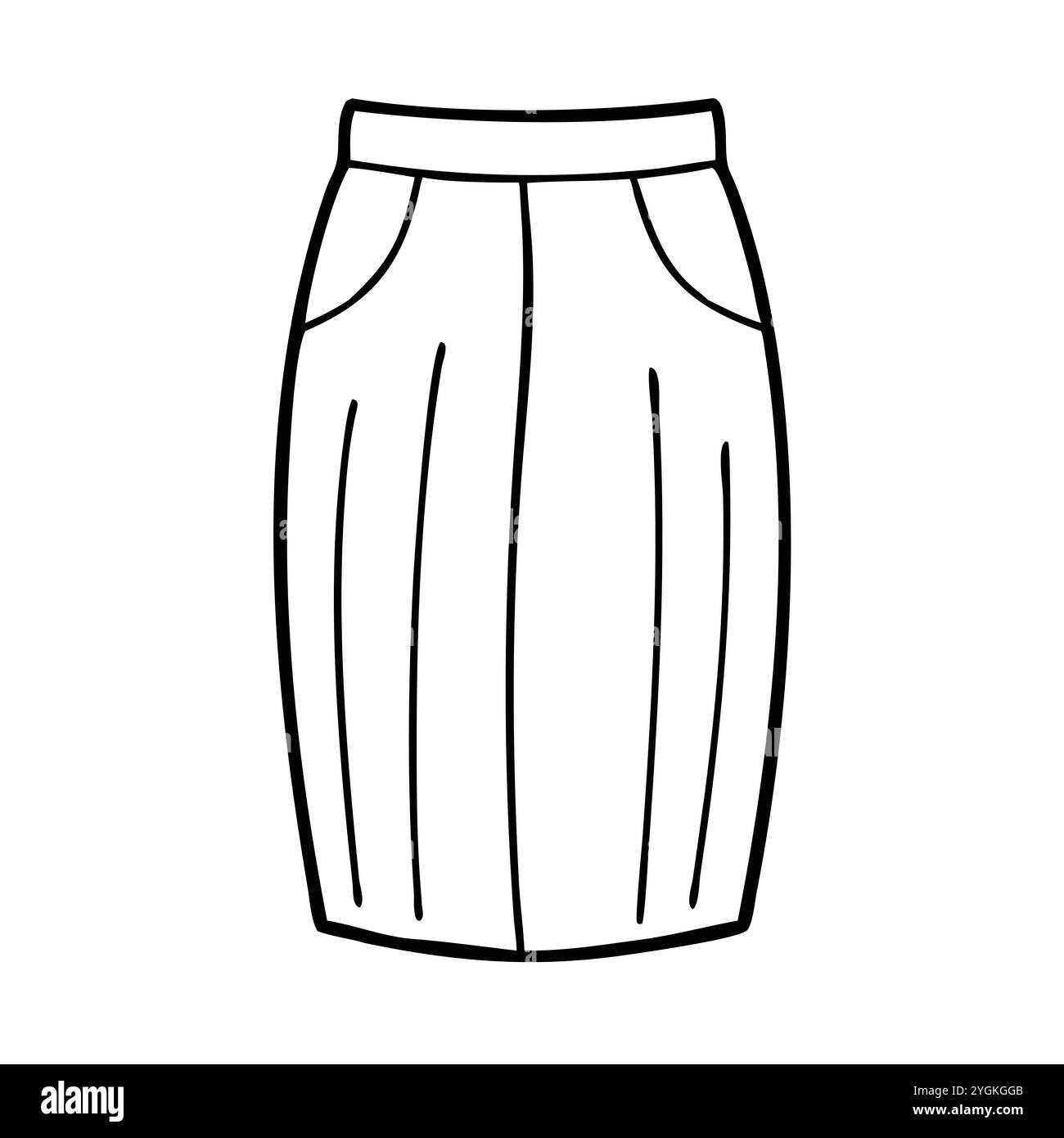 simple vector illustration of a pencil skirt , in a simple and clean ...