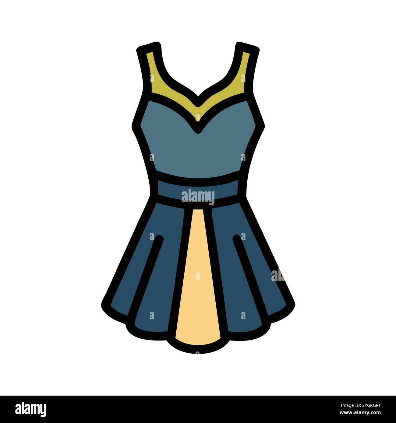 simple vector illustration of a peplum dress , in a simple and clean ...